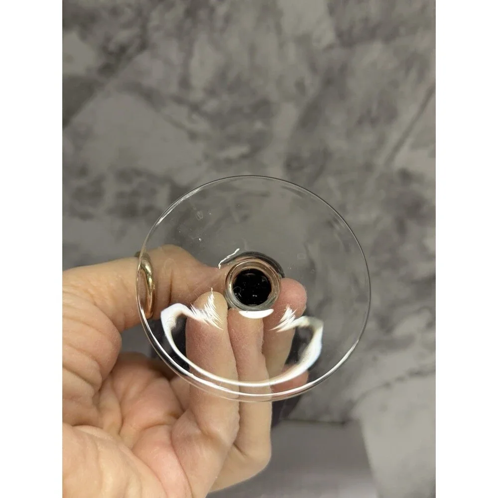 Dining | Vintage Purple Crystal Cut To Clear Wine Stem Glass 6 In Tall ...